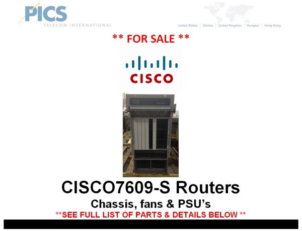 Cisco 7609-S Chassis For Sale: 3 Units Available - TELECOMCAULIFFE