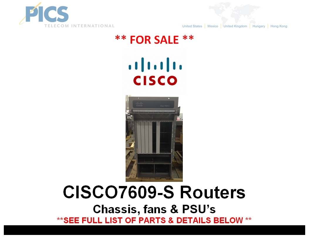Cisco 7609-S Chassis For Sale: 3 Units Available - TELECOMCAULIFFE