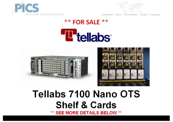 Tellabs 7100 Nano OTS Shelf & Cards For Sale - TELECOMCAULIFFE