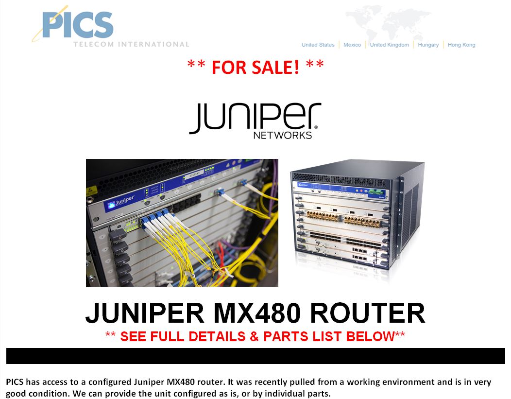Juniper MX480 Router For Sale - TELECOMCAULIFFE