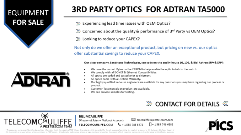 Adtran TA5000 Optics - TELECOMCAULIFFE