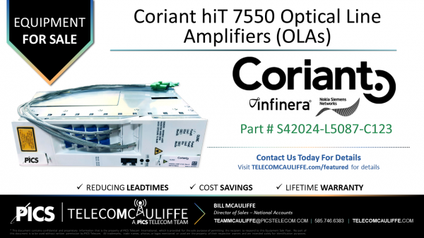 Coriant hiT 7550 Optical Line Amplifiers (OLA) - TELECOMCAULIFFE