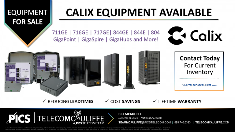CALIX EQUIPMENT AVAILABLE - TELECOMCAULIFFE