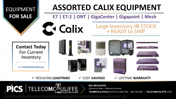 ASSORTED CALIX EQUIPMENT - TELECOMCAULIFFE