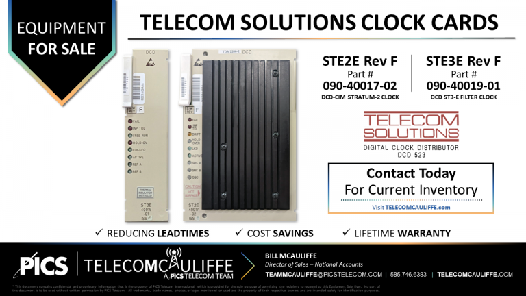 Telecom Solutions Digital Clock Distributor (DCD – 523) Clock Cards ...