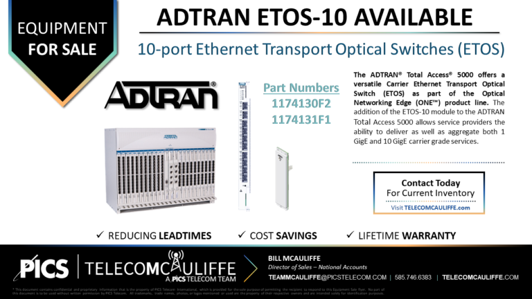 Adtran TA5000 ETOS-10 1174130F2 - TELECOMCAULIFFE