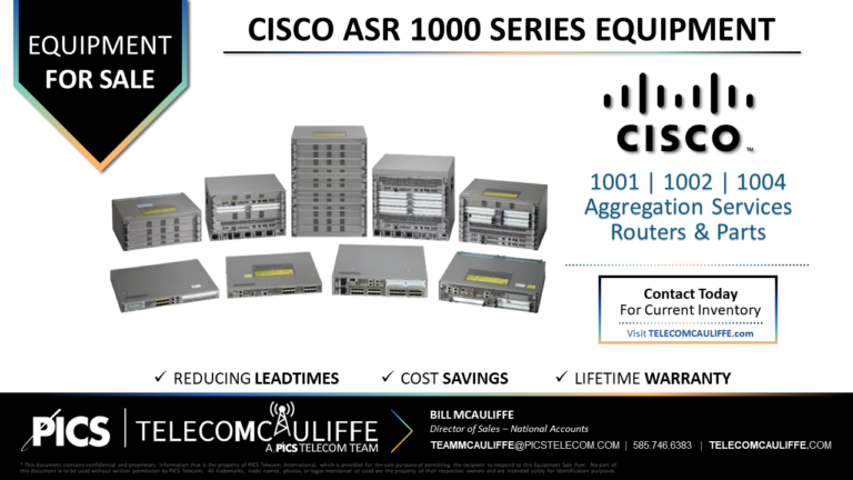 CISCO ASR 1000 SERIES EQUIPMENT - TELECOMCAULIFFE