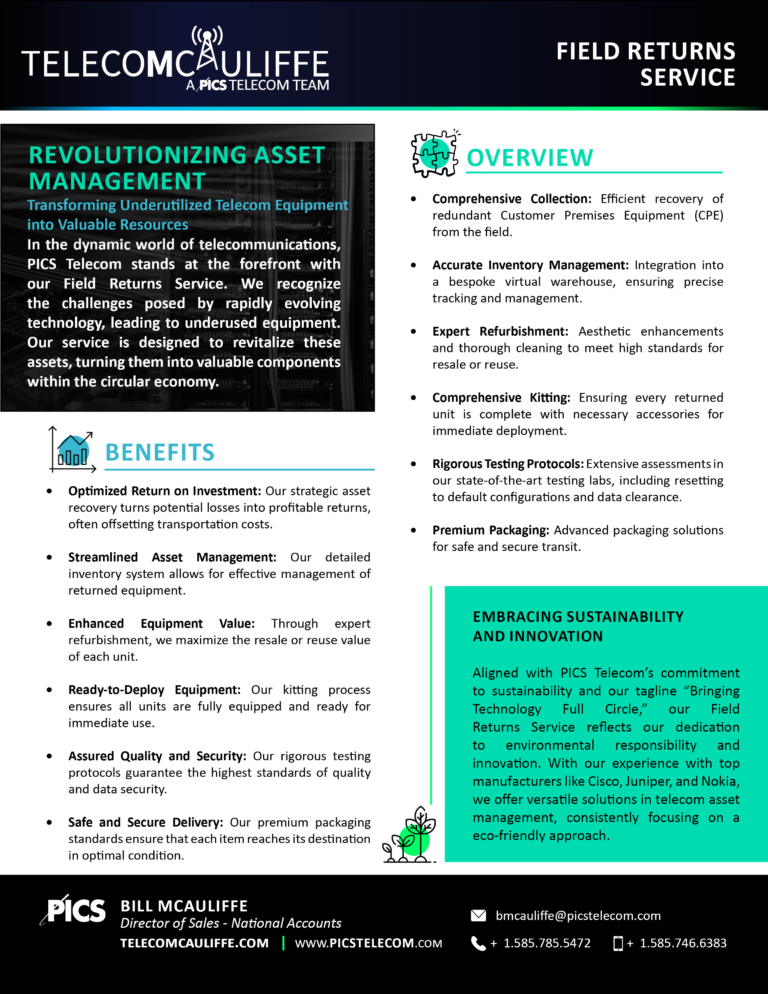 Field Returns Service - TELECOMCAULIFFE