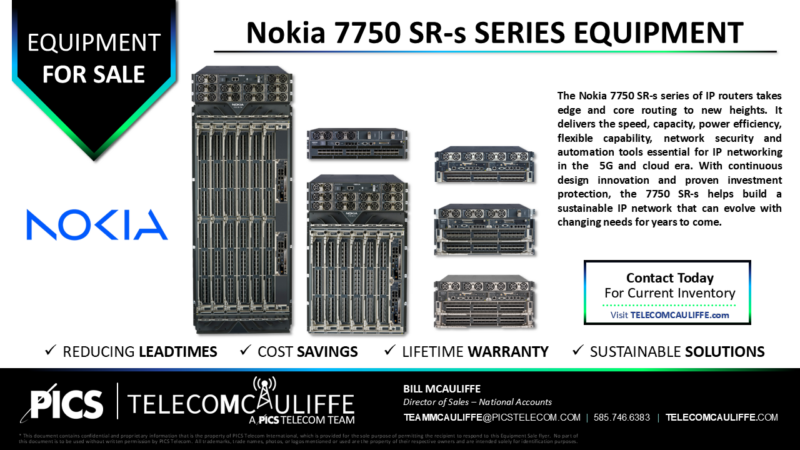 Nokia 7750 SR-s SERIES EQUIPMENT - TELECOMCAULIFFE