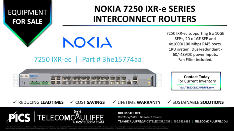 NOKIA 7250 IXR-e SERIES INTERCONNECT ROUTERS - TELECOMCAULIFFE